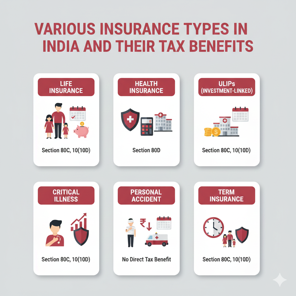 Various Insurance Types in India 2026: Tax Benefits Under 80C & 80D ...
